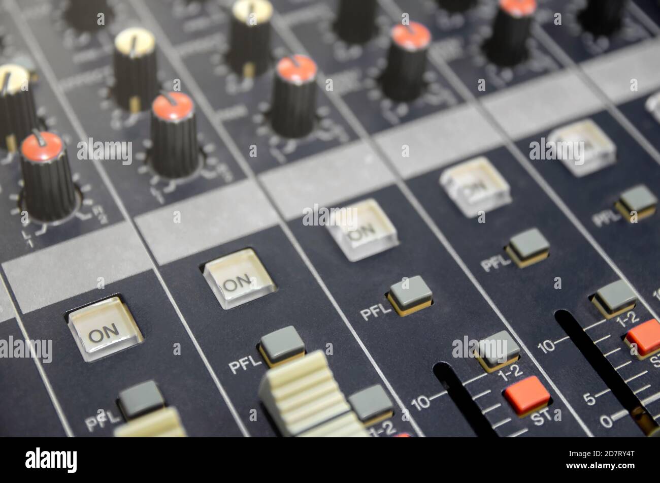 Audio mixer console and professional sound mixing. Audio mixer control ...