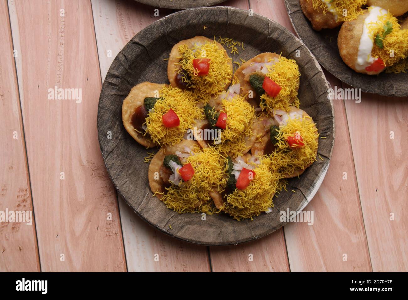 group of Bombay chat food includes bhel-puri, sev-poori, dahipuri Stock ...