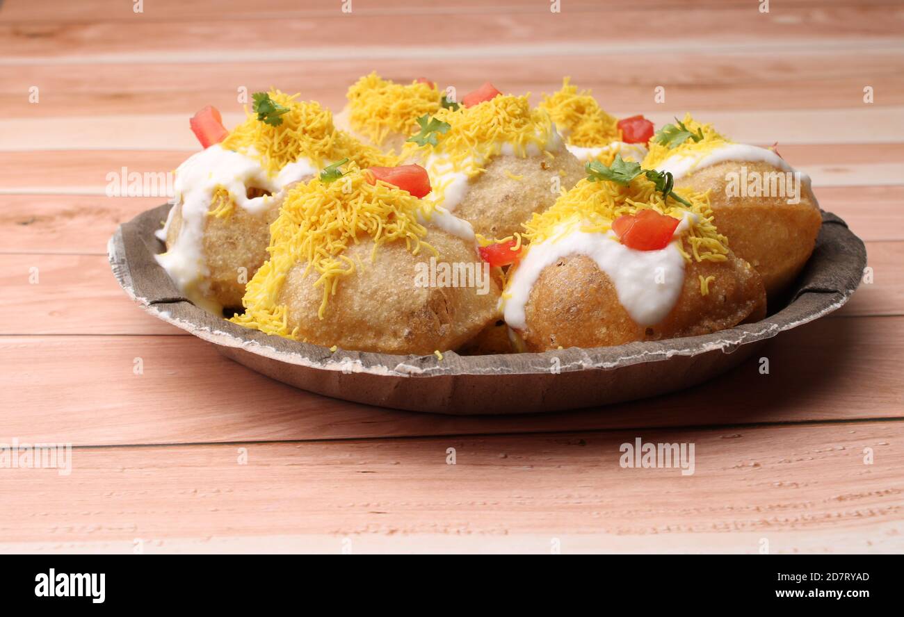 Dahi Puri chat is an indian road side snack item which is especially ...