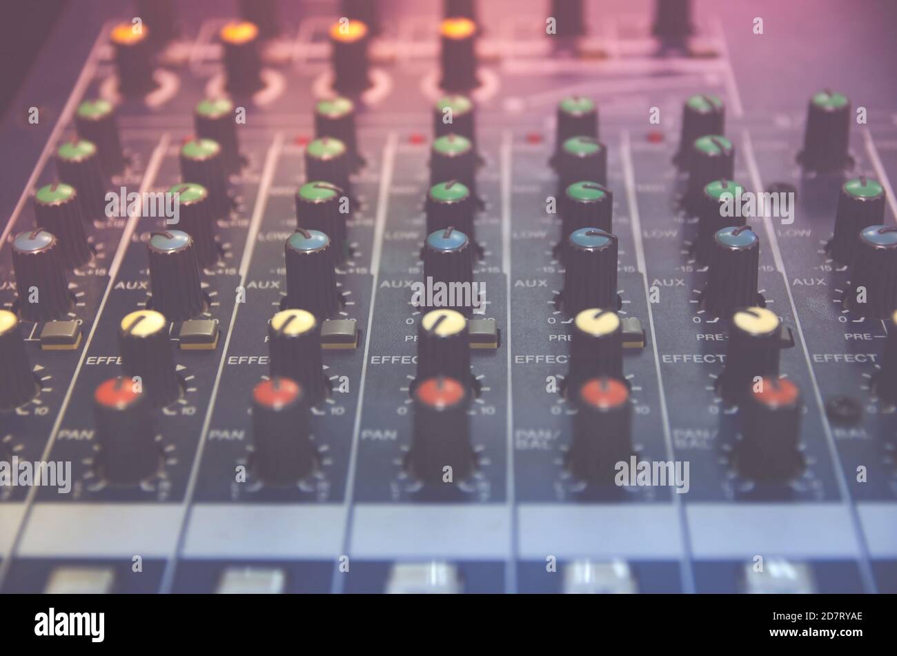 Audio mixer console and professional sound mixing. Audio mixer control ...