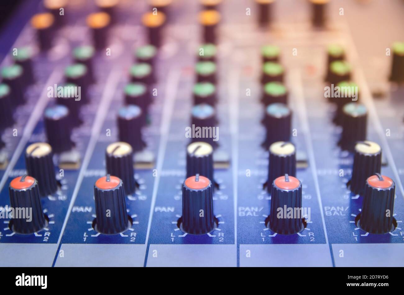 Audio mixer console and professional sound mixing. Audio mixer control ...