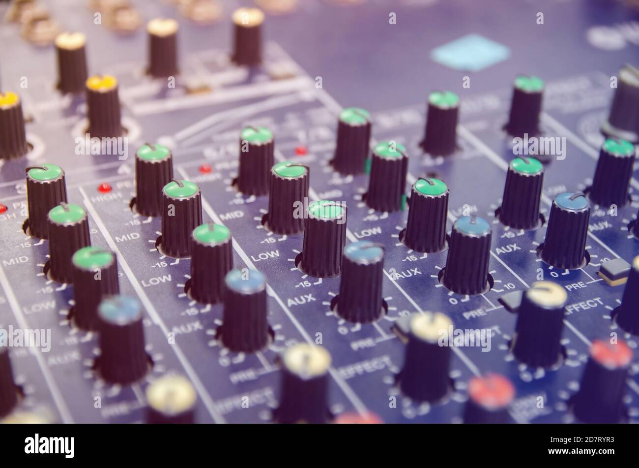 Audio mixer console and professional sound mixing. Audio mixer control ...