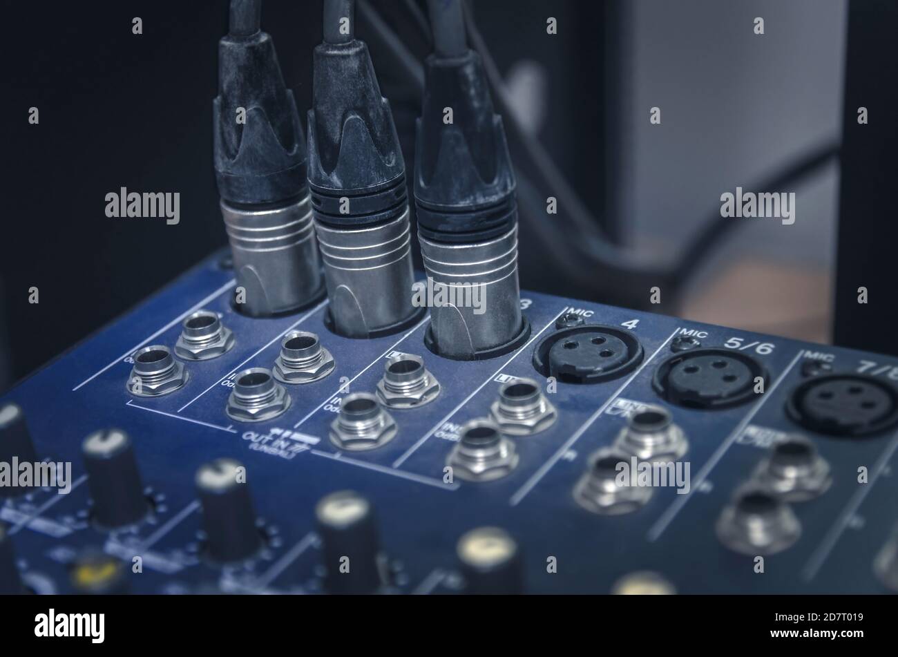 Audio mixer console and professional sound mixing. Audio mixer control ...