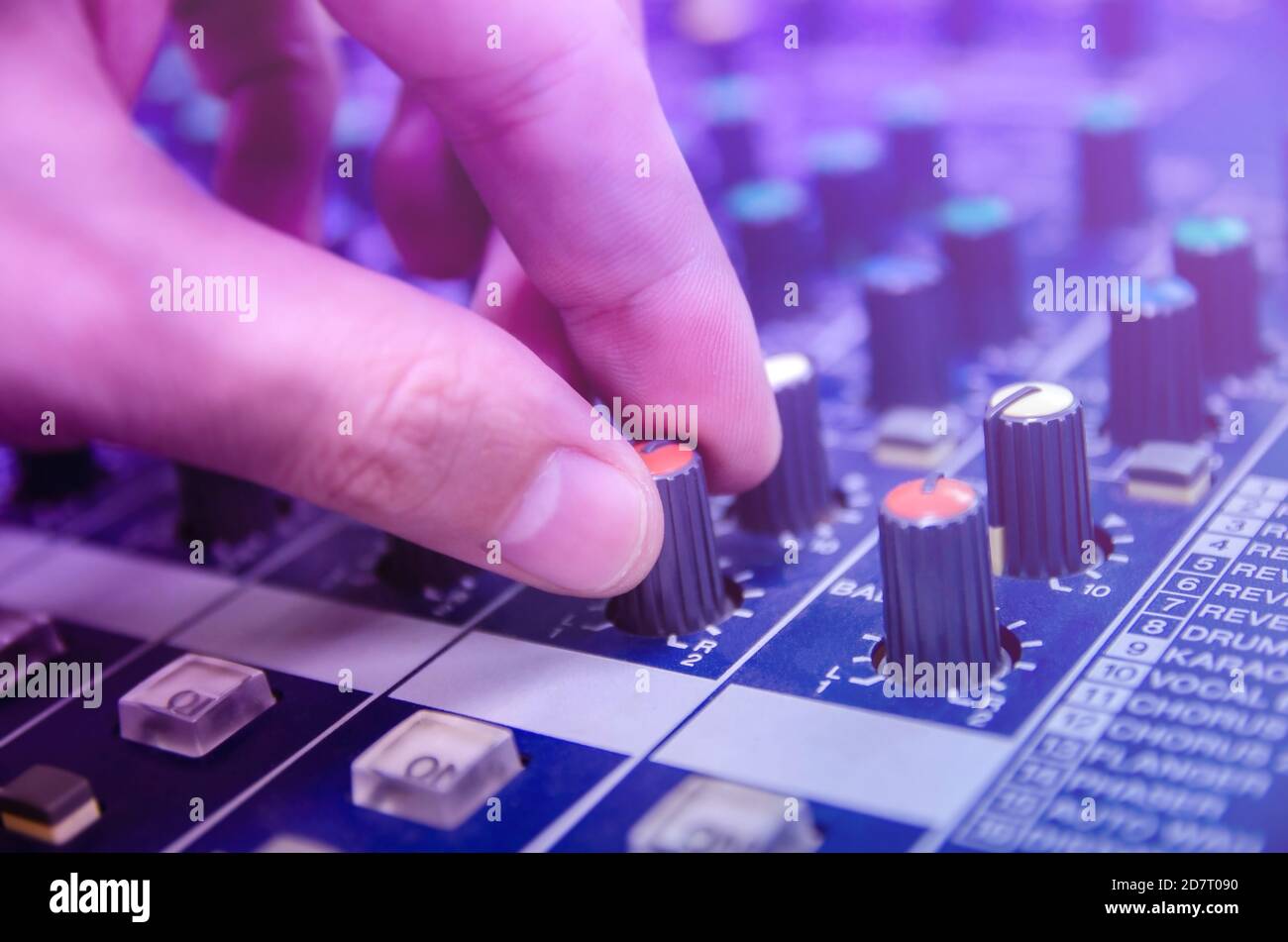 Audio mixer console and professional sound mixing. Audio mixer control ...