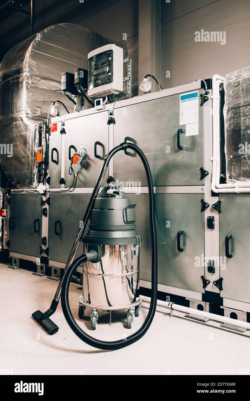 cleaning machine professional. industrial vacuum cleaners on a factory ...