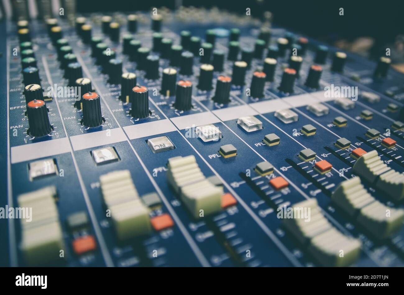 Audio mixer console and professional sound mixing. Audio mixer control ...