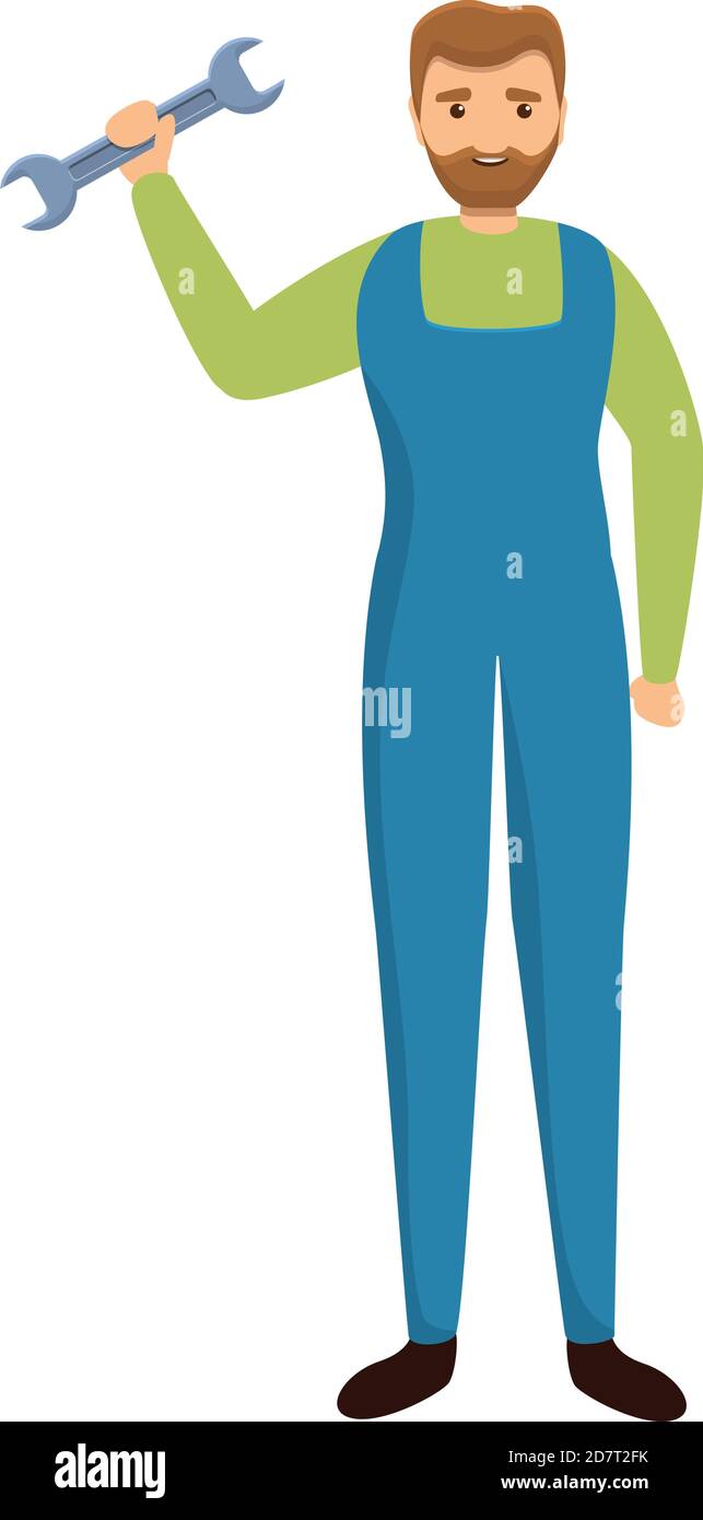 Repairman with tool icon. Cartoon of repairman with tool vector icon ...
