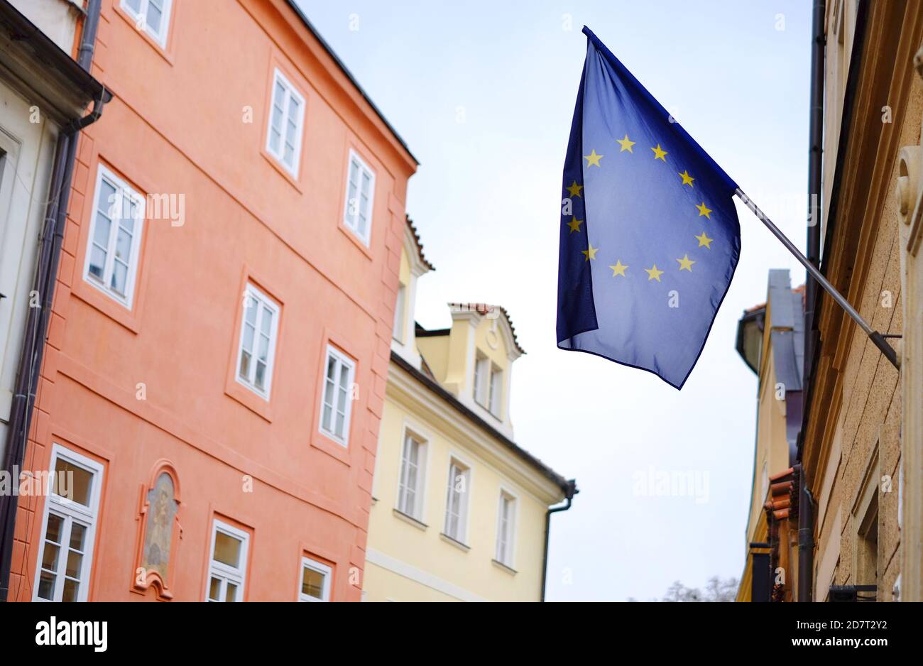 European flag on the front of the building Stock Photo - Alamy