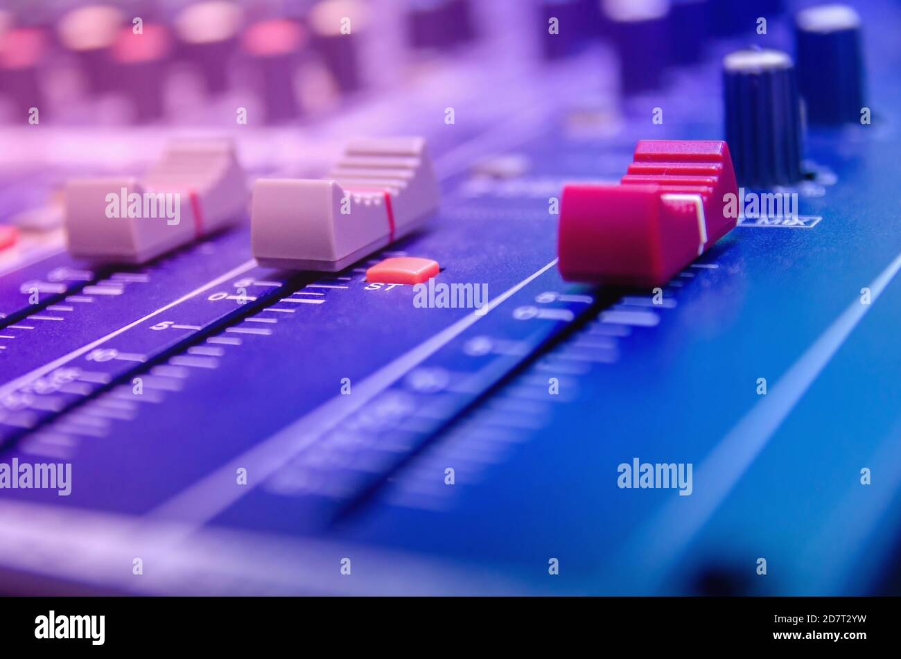 Audio mixer console and professional sound mixing. Audio mixer control ...