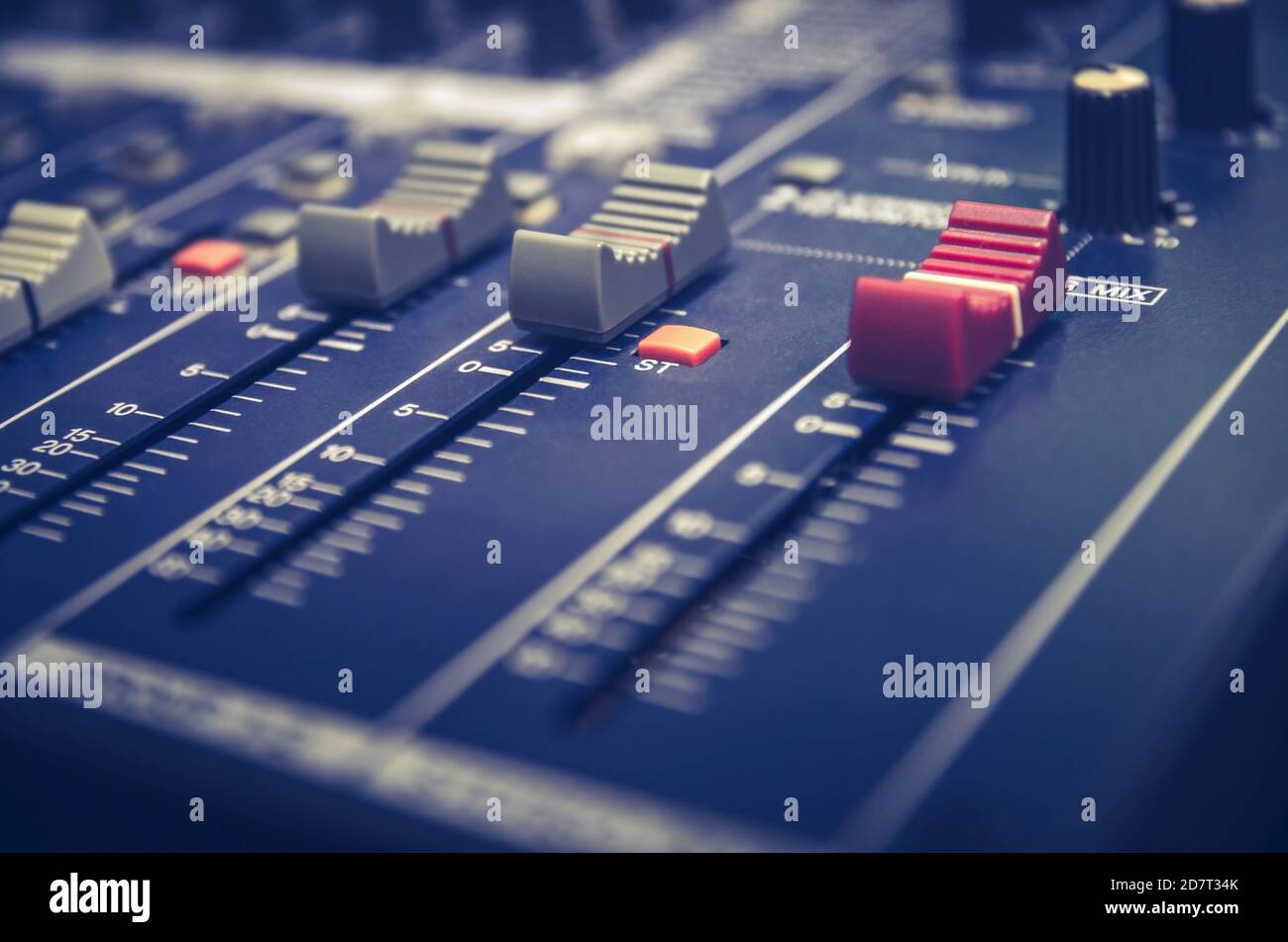 Audio mixer console and professional sound mixing. Audio mixer control ...