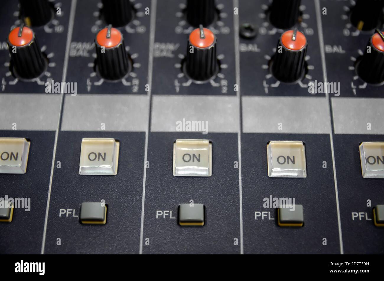 Audio mixer console and professional sound mixing. Audio mixer control ...