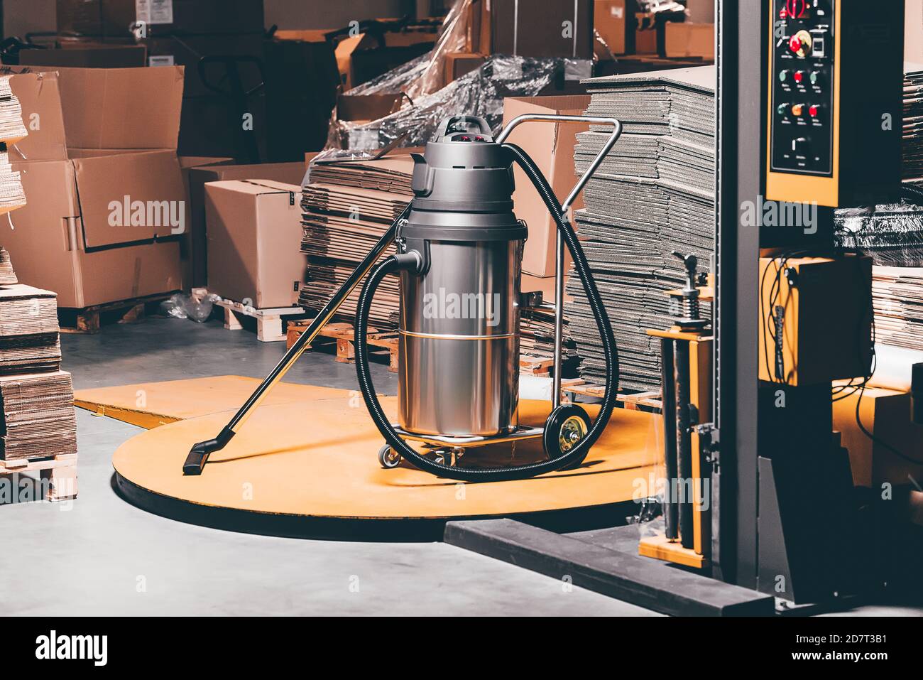 cleaning machine professional. industrial vacuum cleaners on a factory ...