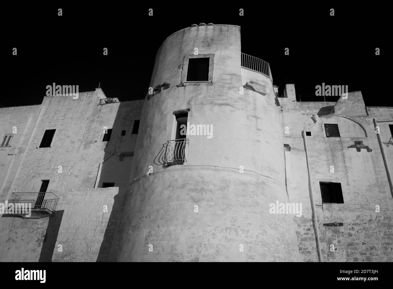 B&W Castle in Ostuni, Italy Stock Photo - Alamy