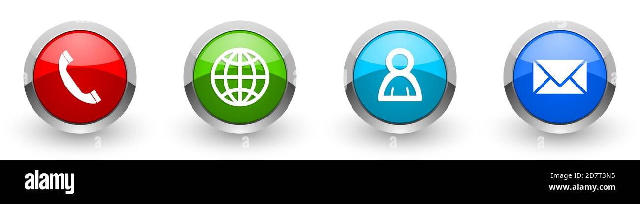 Silver metallic internet vector icons Stock Vector Image & Art - Alamy