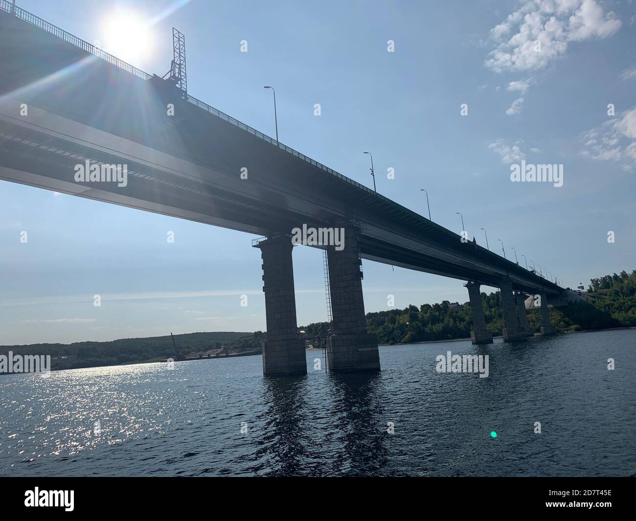 Big bridge over Volga river Stock Photo - Alamy