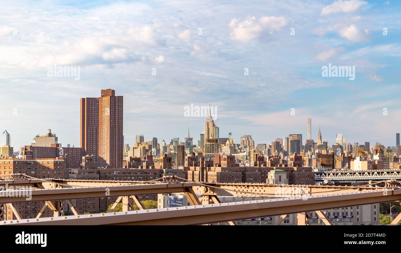 Beautiful view of the famous Brooklyn Bridge located in New York, USA ...