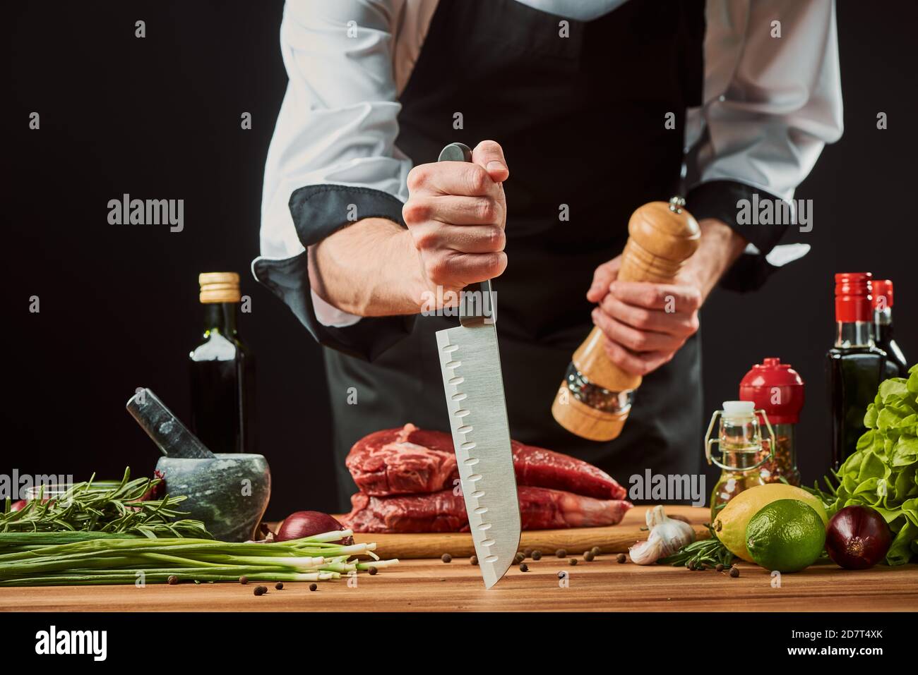 Kitchen knife stuck hi-res stock photography and images - Alamy