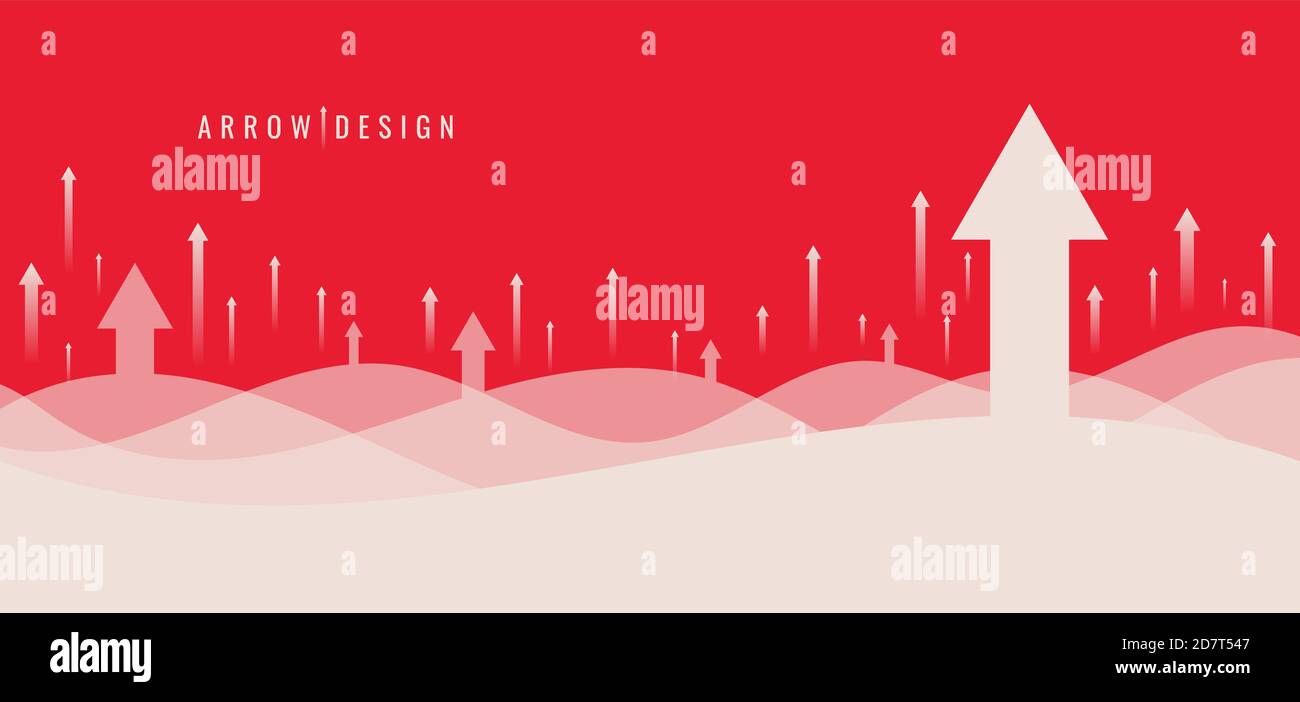 Banner web template design business growth with rising arrows ...