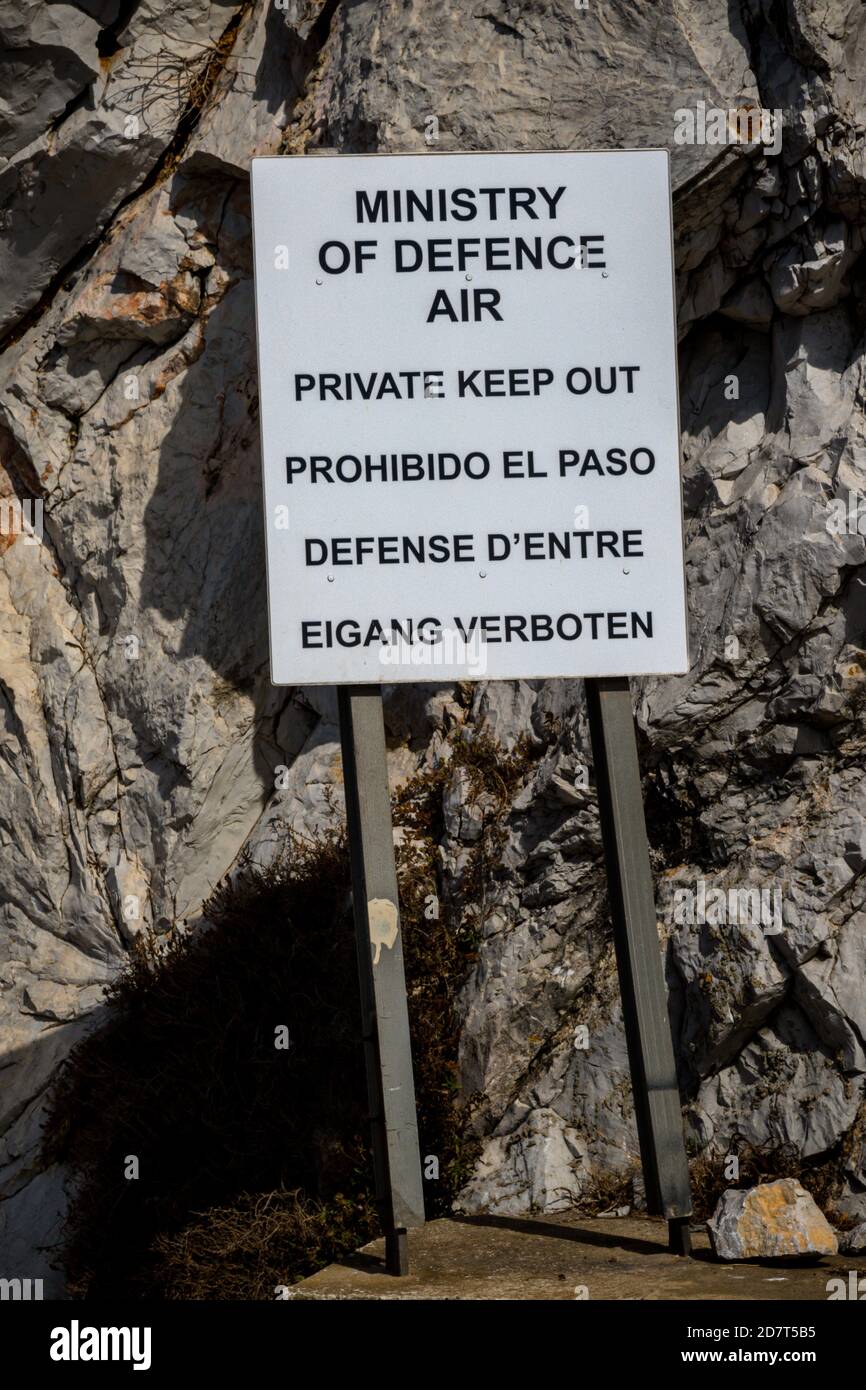 Gibraltar, United Kingdom, 1st October 2018:- Ministry of Defence sign ...