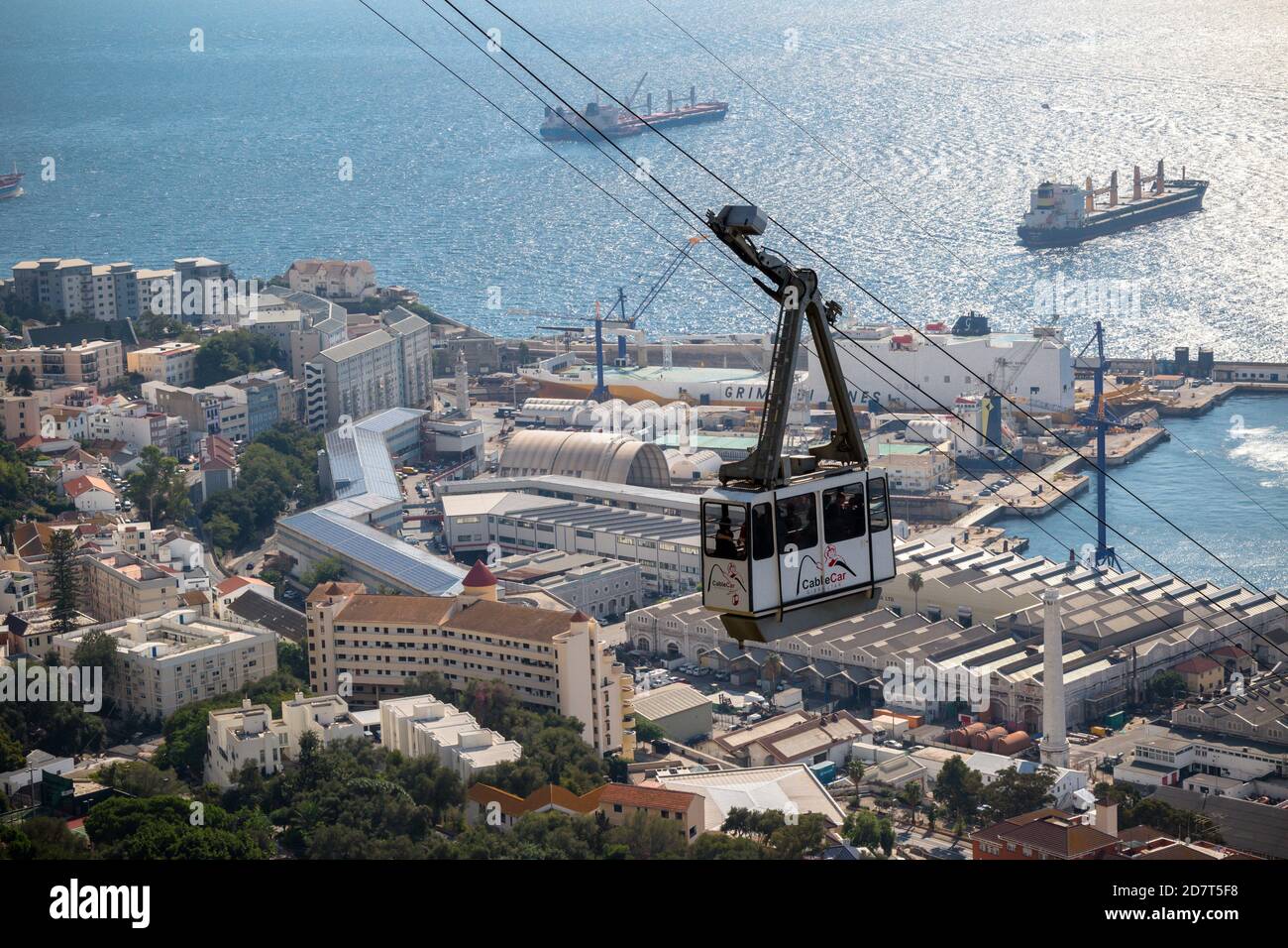 Gibraltar, United Kingdom, 1st October 2018:- The Gibraltar Cable car ...