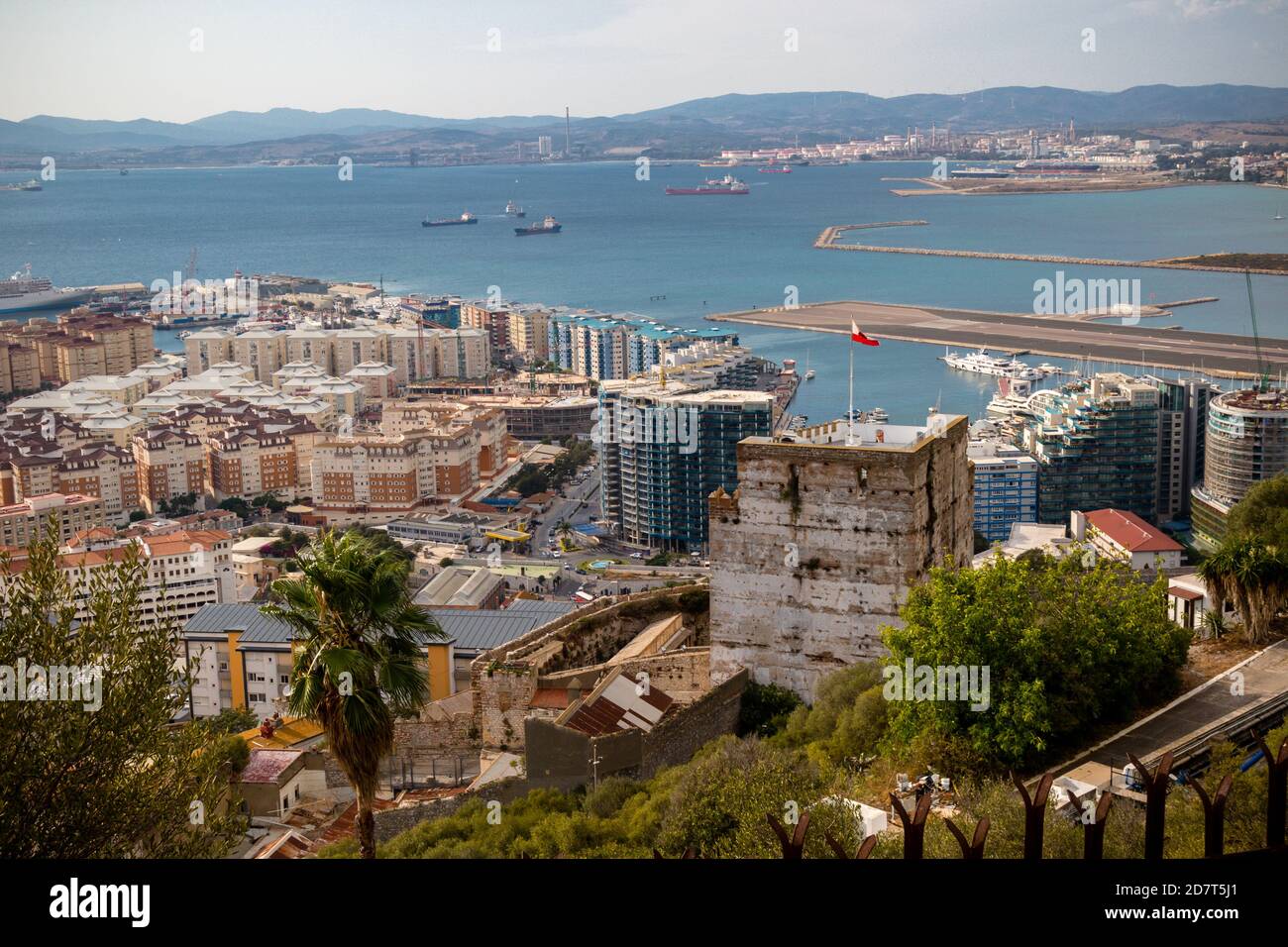 Gibraltar, United Kingdom, 1st October 2018:- The Moorish castle in ...