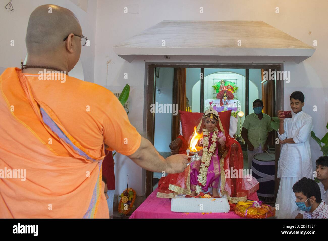 Kalyani, India. 24th Oct, 2020. Kumari Puja or daughter worship is done ...