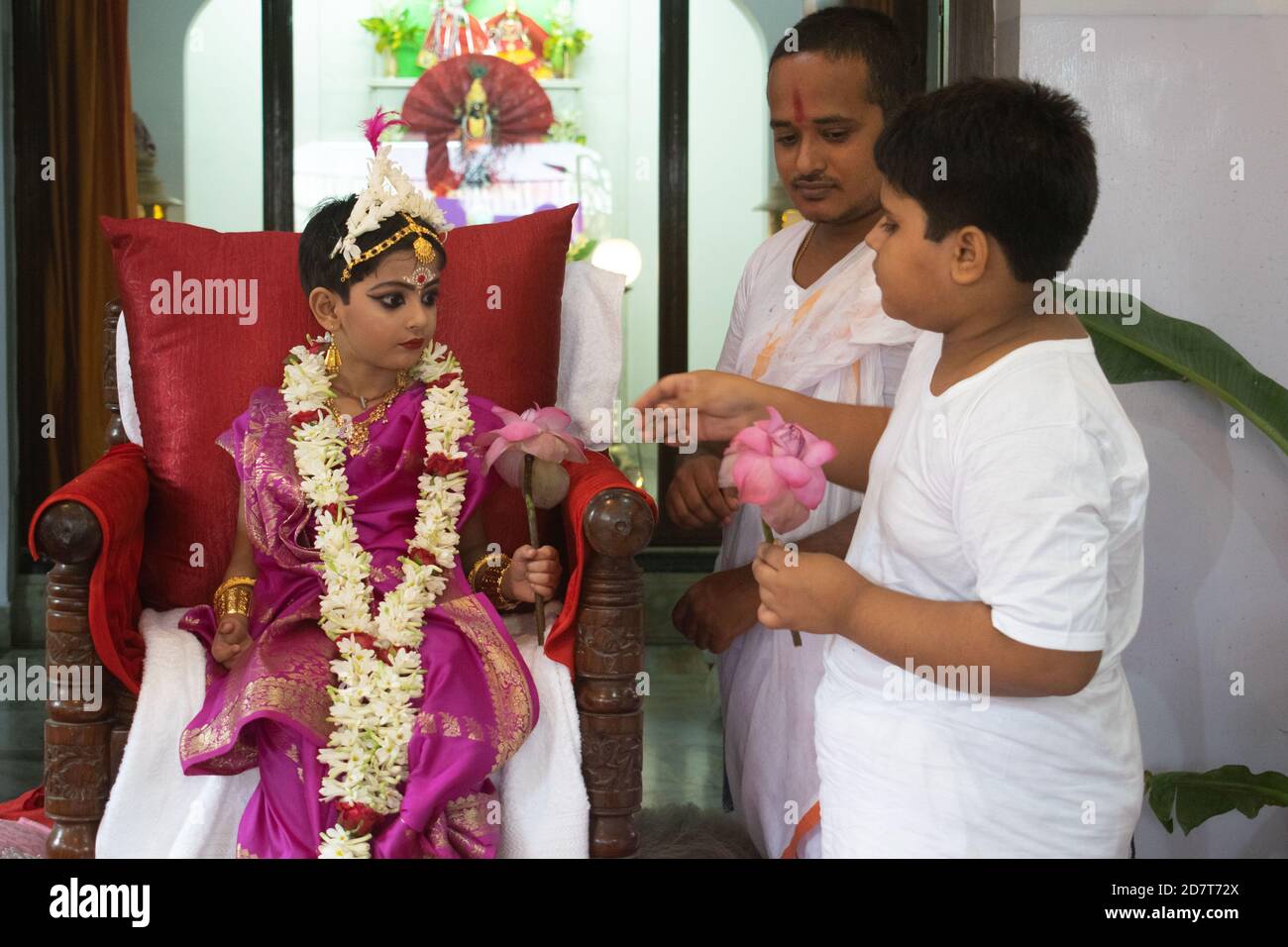 Kalyani, India. 24th Oct, 2020. Kumari Puja or daughter worship is done ...
