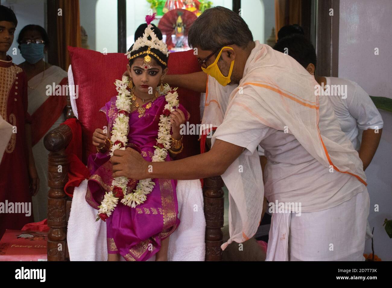 Kalyani, India. 24th Oct, 2020. Kumari Puja or daughter worship is done ...