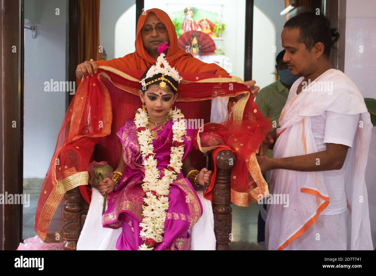 Kalyani, India. 24th Oct, 2020. Kumari Puja or daughter worship is done ...