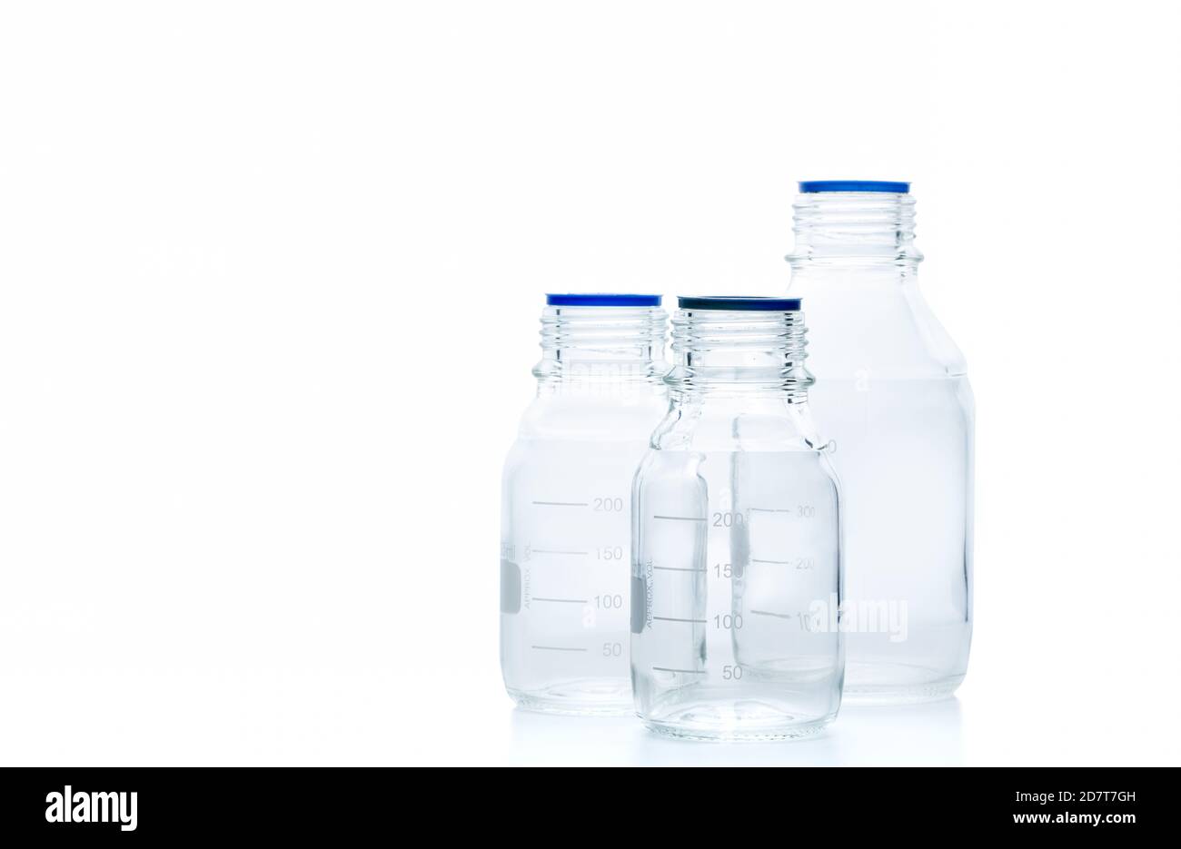 Sampling bottle isolated on white background, Chemical laboratory ...