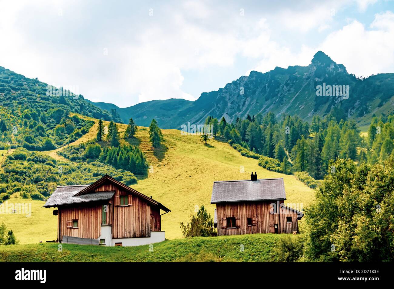 Malbun, Liechtenstein, 20th August:- Buildings in Malbun, Liechtenstein ...