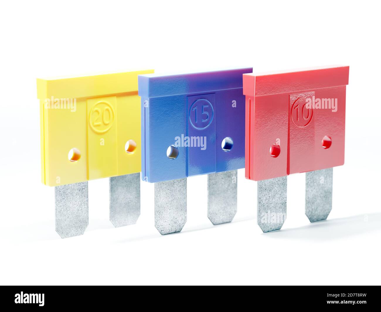 Three car fuses shot on white background Stock Photo - Alamy