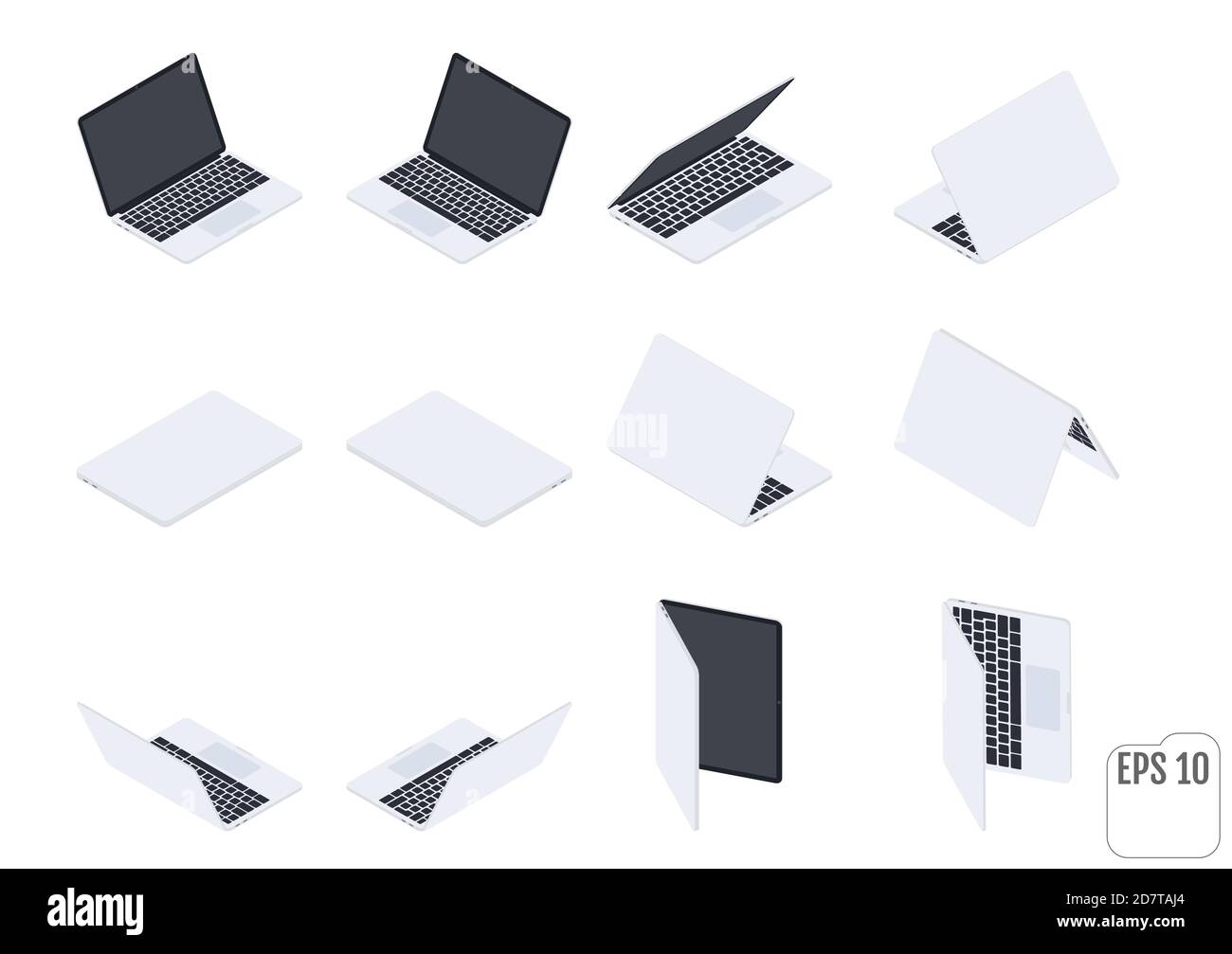 Cutout laptop computer screen screen Stock Vector Images - Alamy