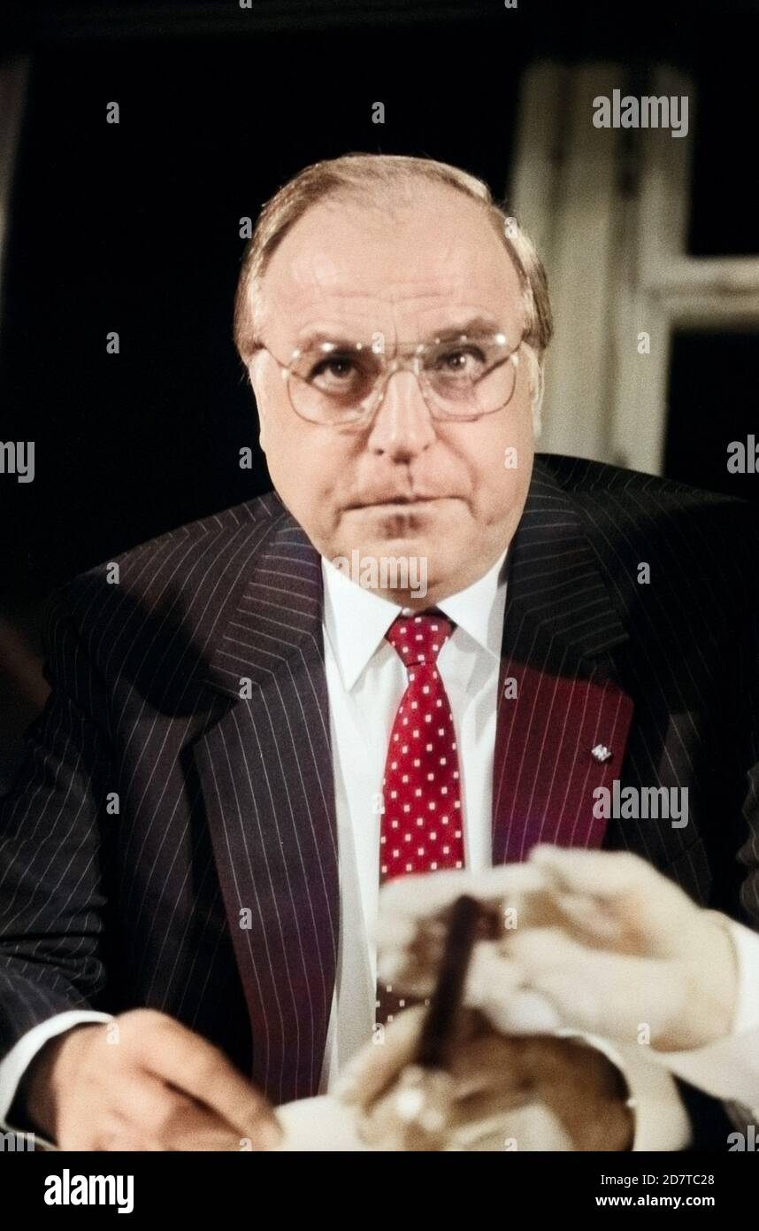 Helmut Kohl, deutscher Bundeskanzler, in Hamburg, Deutschland um 1984 ...