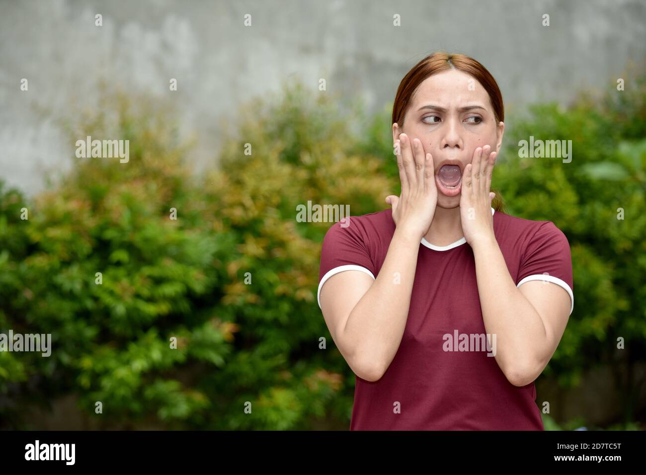 A Startled Beautiful Redhead Adult Female Stock Photo - Alamy