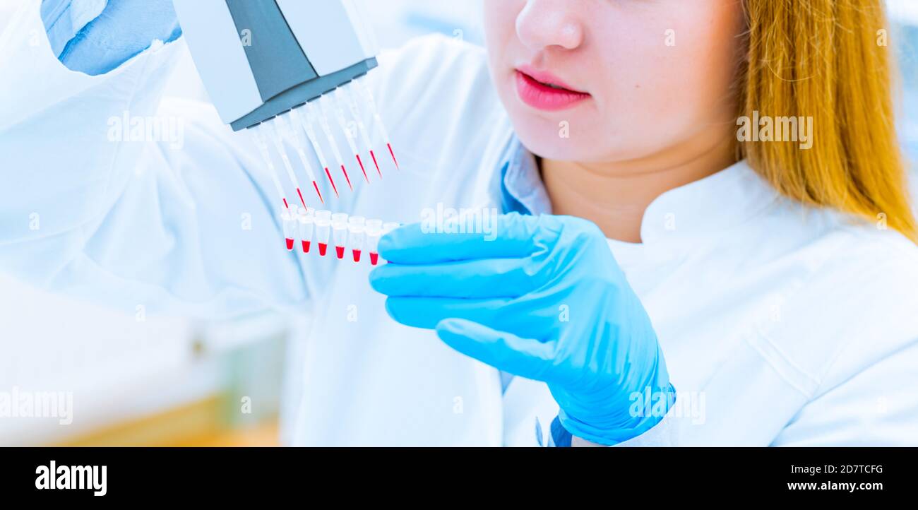 Girl lab technician at the clinic's microbiology laboratory Stock Photo ...