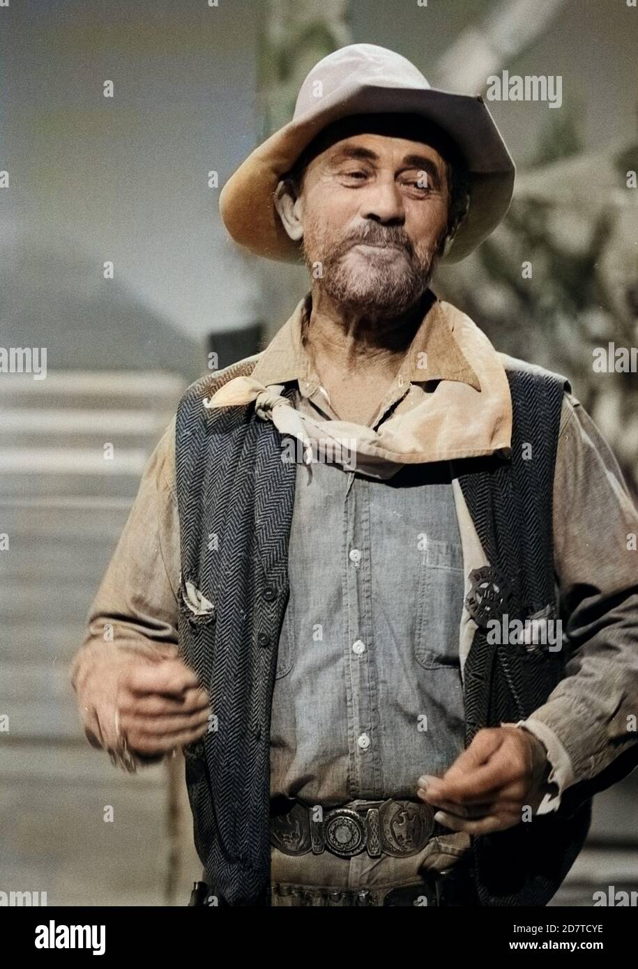 Ken Curtis, amerikanischer Schauspieler, bei einem Fernsehauftritt in ...