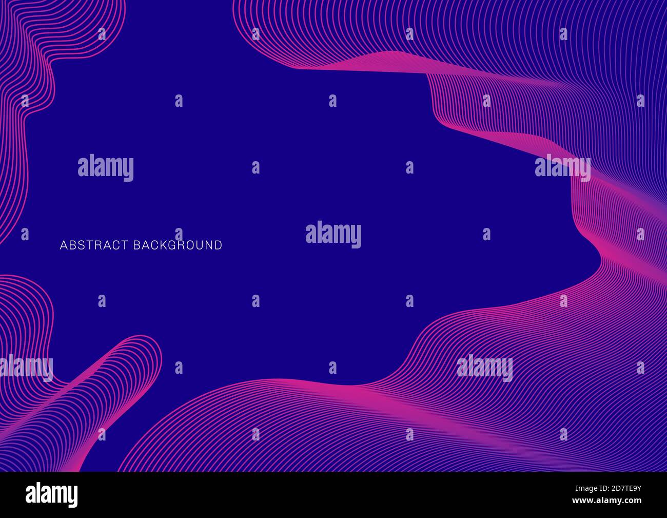 Abstract pink lines pattern ripple thin curves on blue background ...