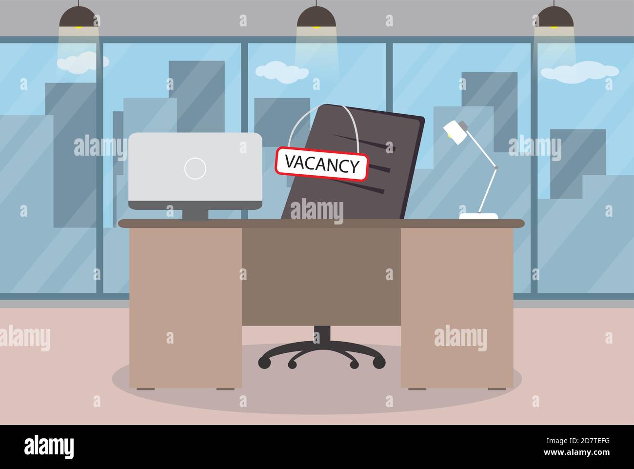 Sign vacancy on chair,modern office interior Stock Vector Image & Art ...