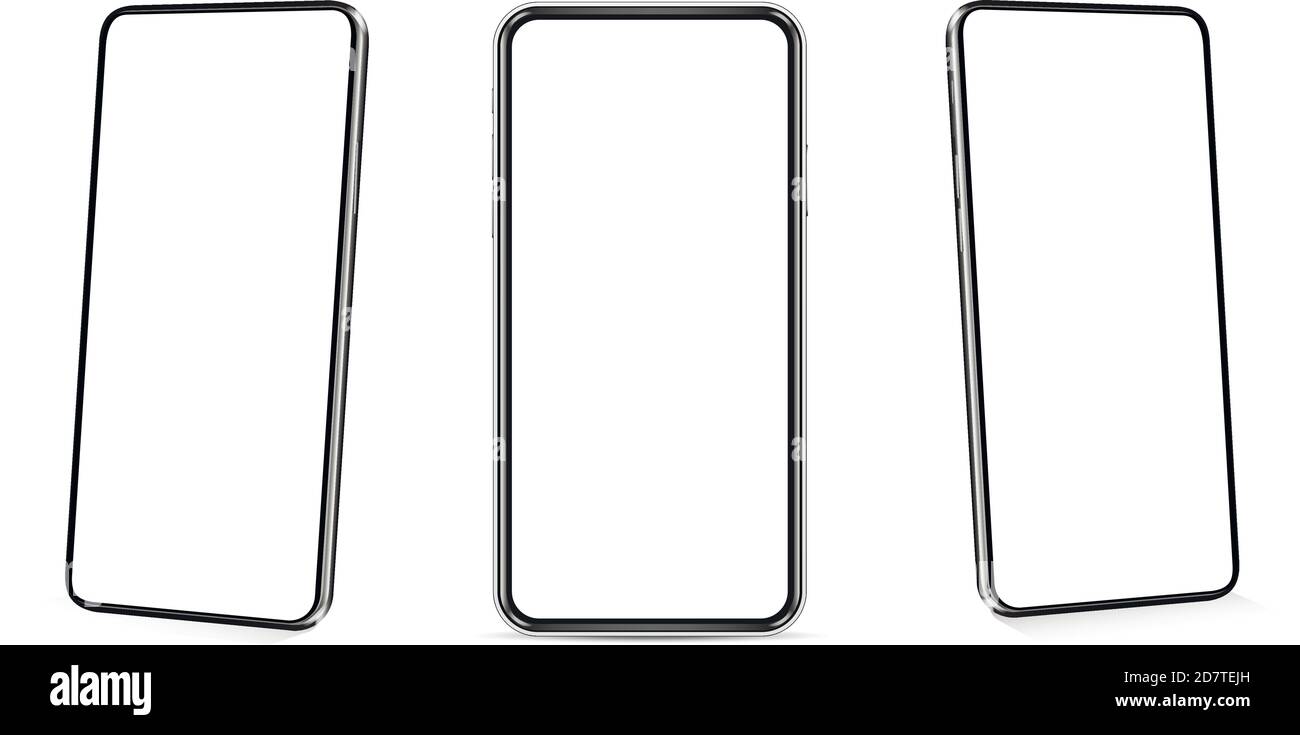 Realistic smartphone mockup. Cellphone frame with blank display ...