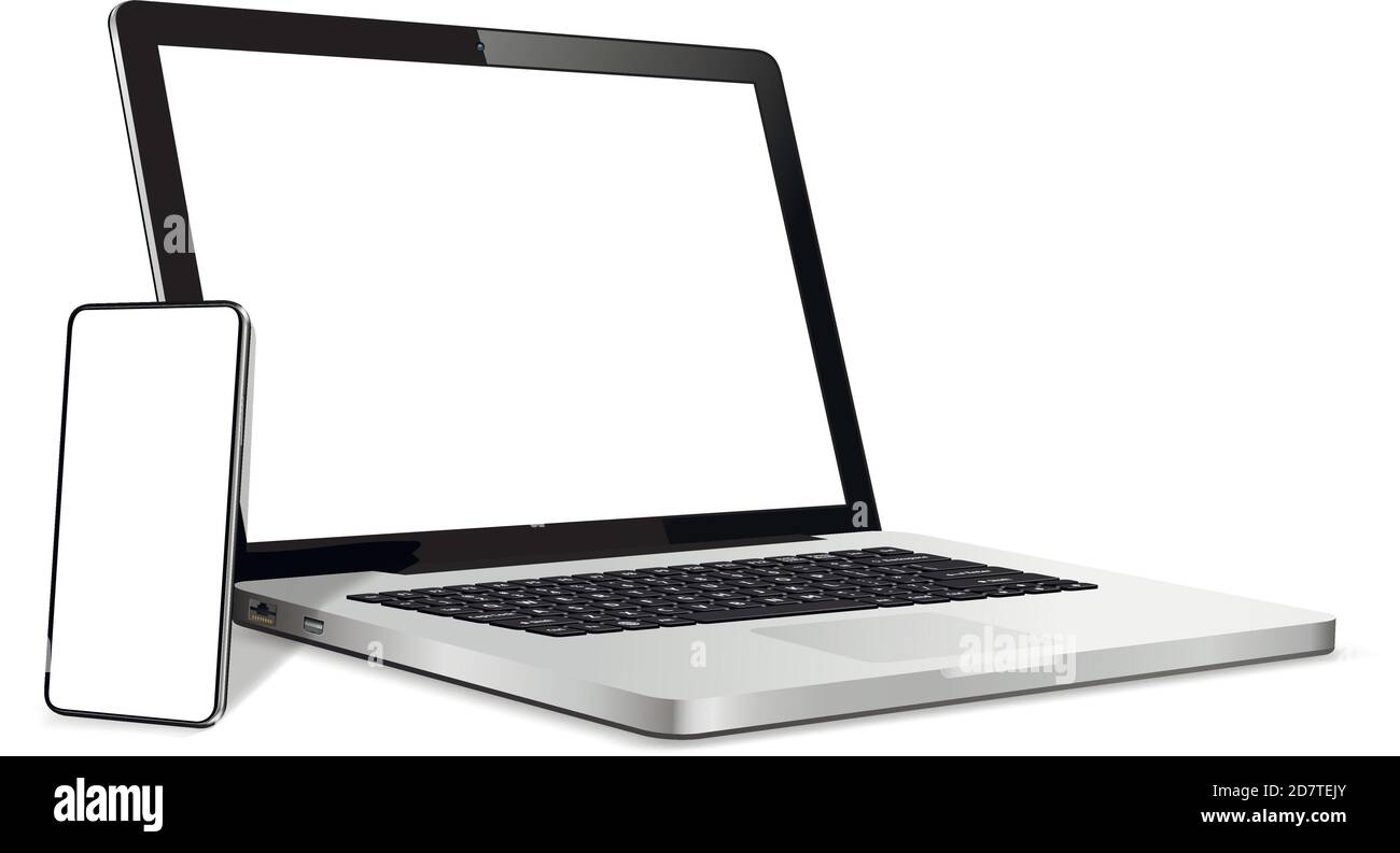 Laptop cellphone business communication Stock Vector Images - Alamy