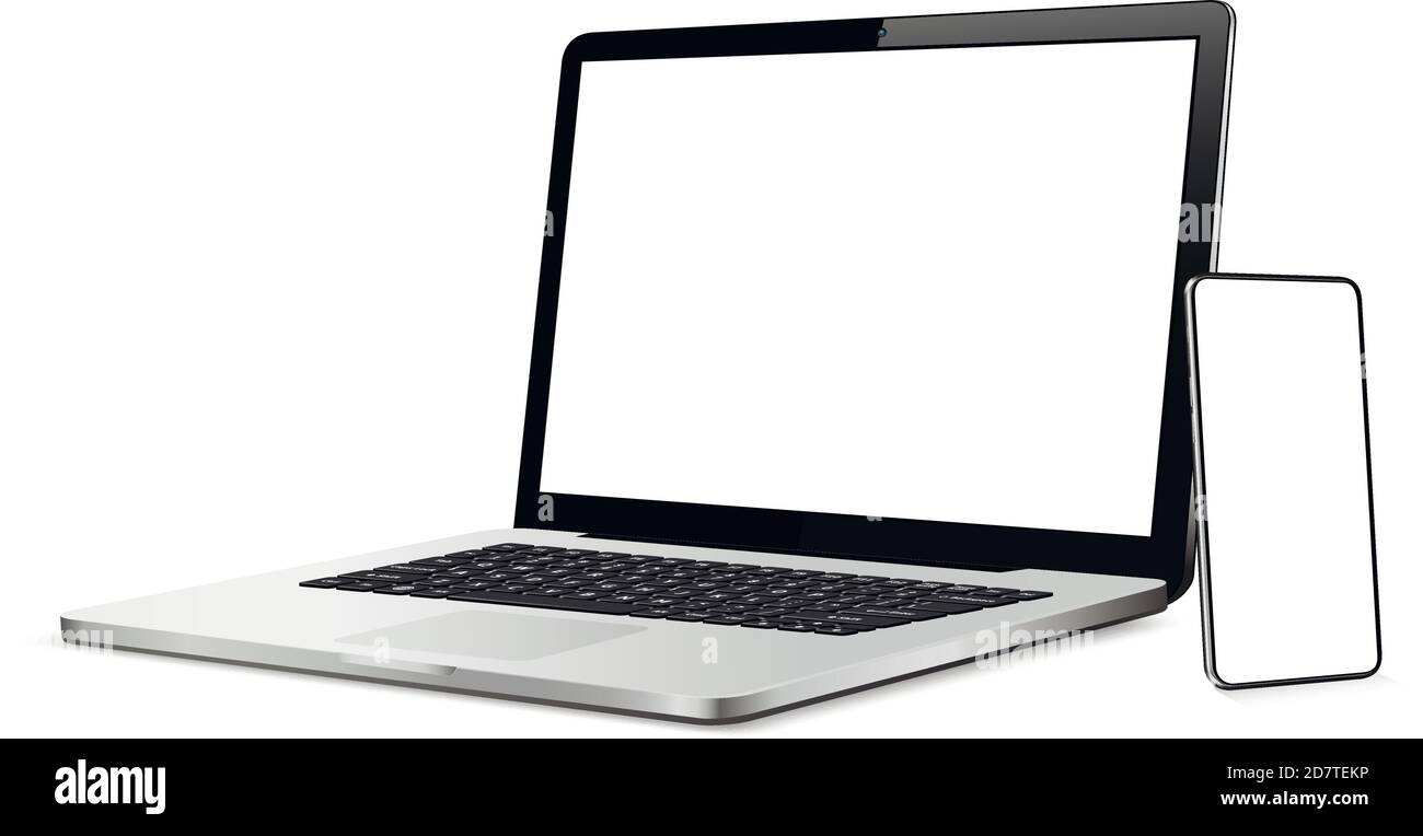 Blank white mock up touch screen Cut Out Stock Images & Pictures - Alamy