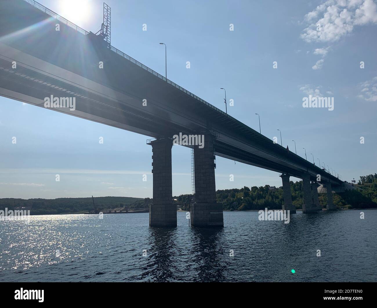 Big bridge over Volga river Stock Photo - Alamy