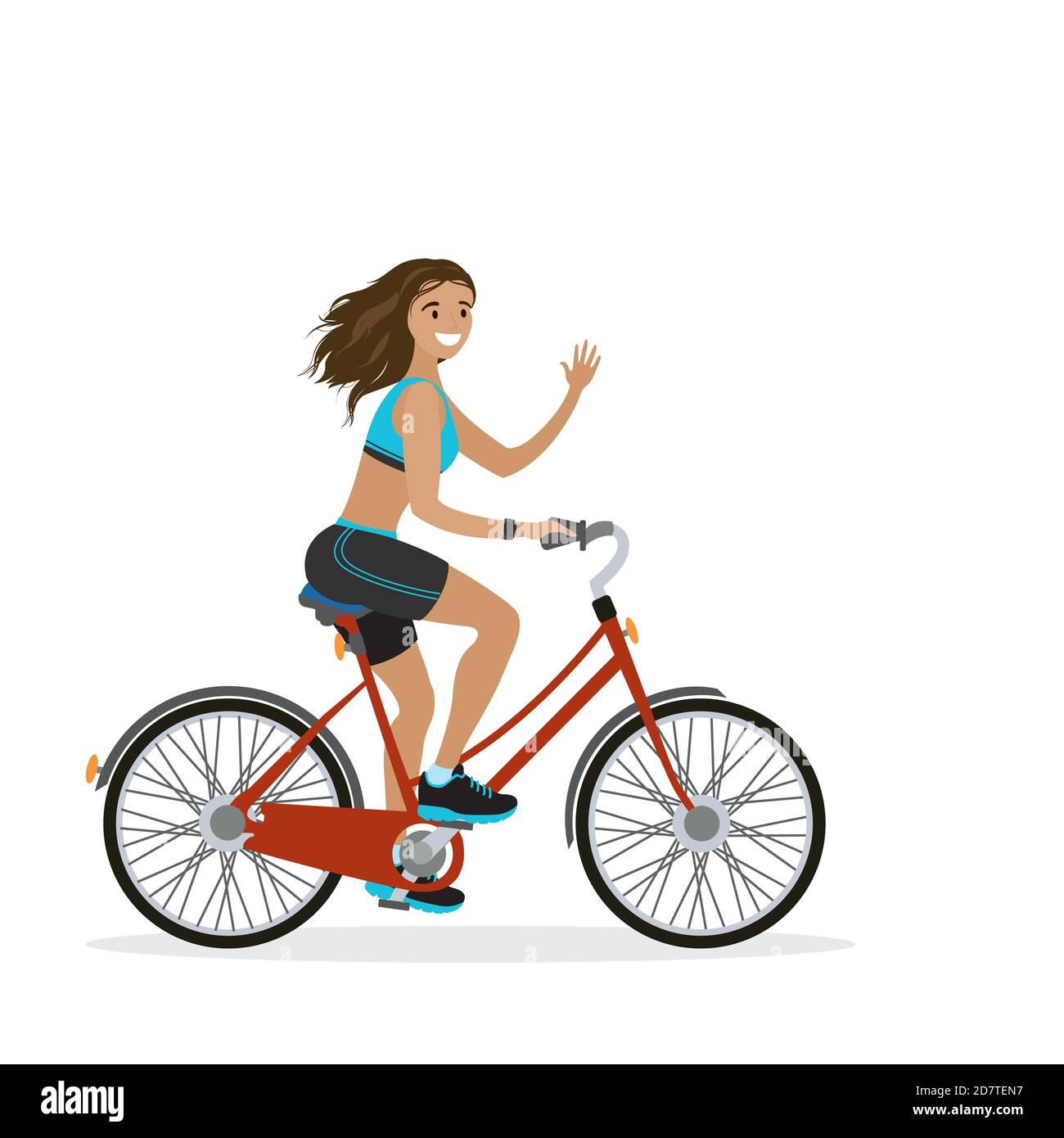 Girl on bike background Stock Vector Images - Alamy