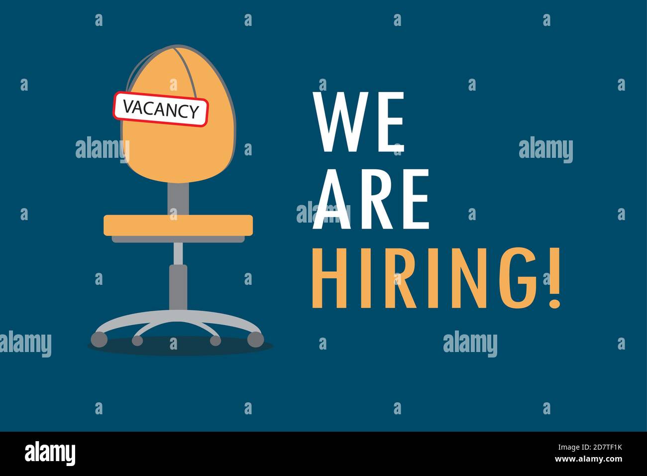 Office chair with sign vacancy.Tagline We Are Hiring Stock Vector Image ...