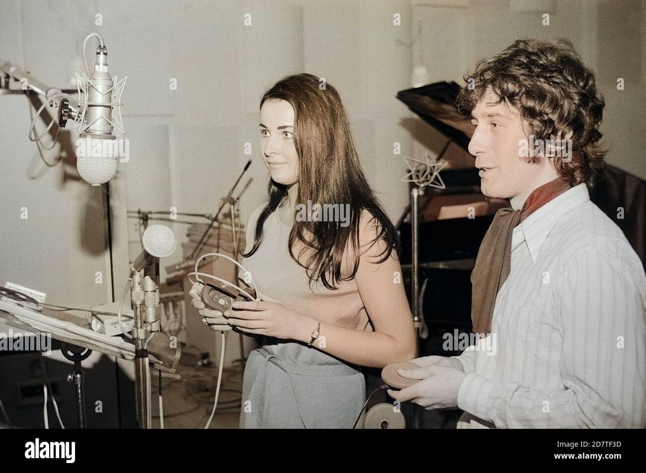 Michaela Prunerova, tschechische Schlagersängerin, bei Aufnahmen in ...