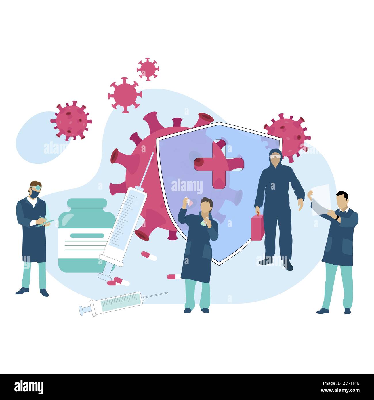 Vaccination concept, injection syringe, prevention virus and flu ...