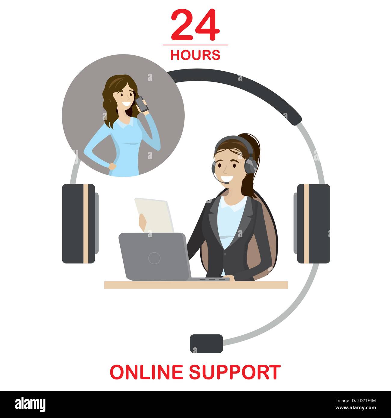 Online customer service,support concept,network assistant,headph Stock ...