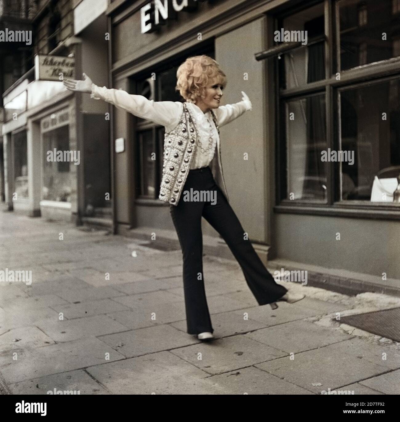 Dusty Springfield, britische Pop- und Soulsängerin, bei einem Besuch in ...
