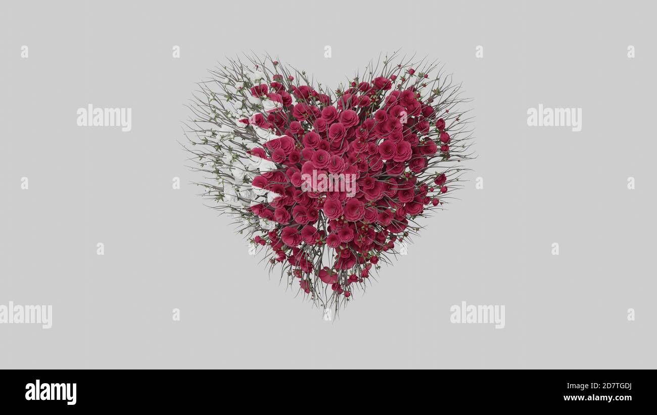 Qatar National Day. December 18. Heart shape made out of flowers on ...